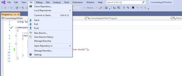Adding The GIT Menu To Visual Studio 2019